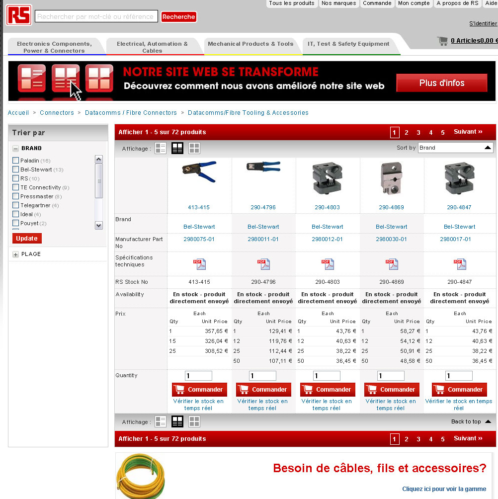 RS Component lance un nouveau site internet