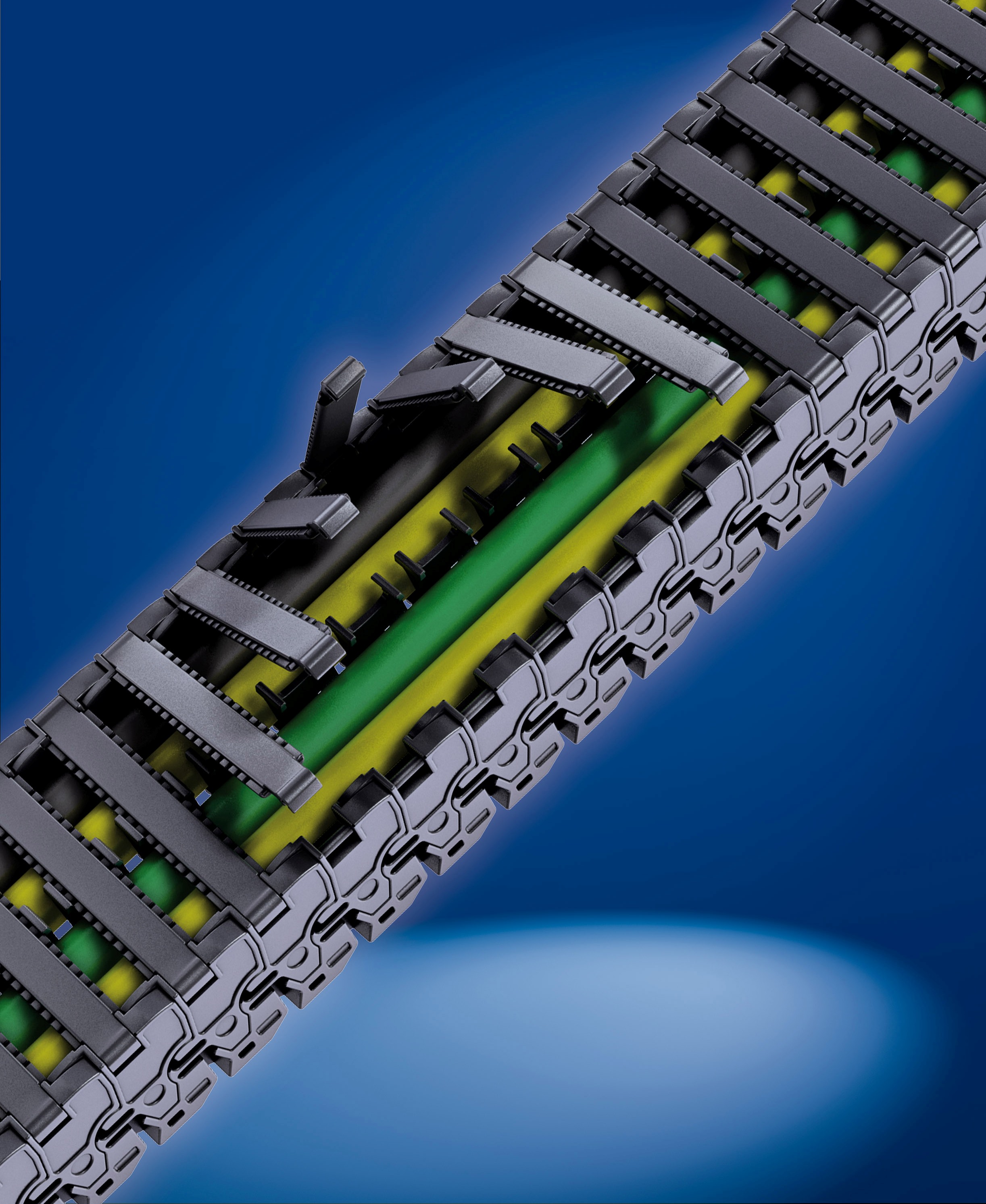 Chaîne porte-câbles dynamique et silencieuse