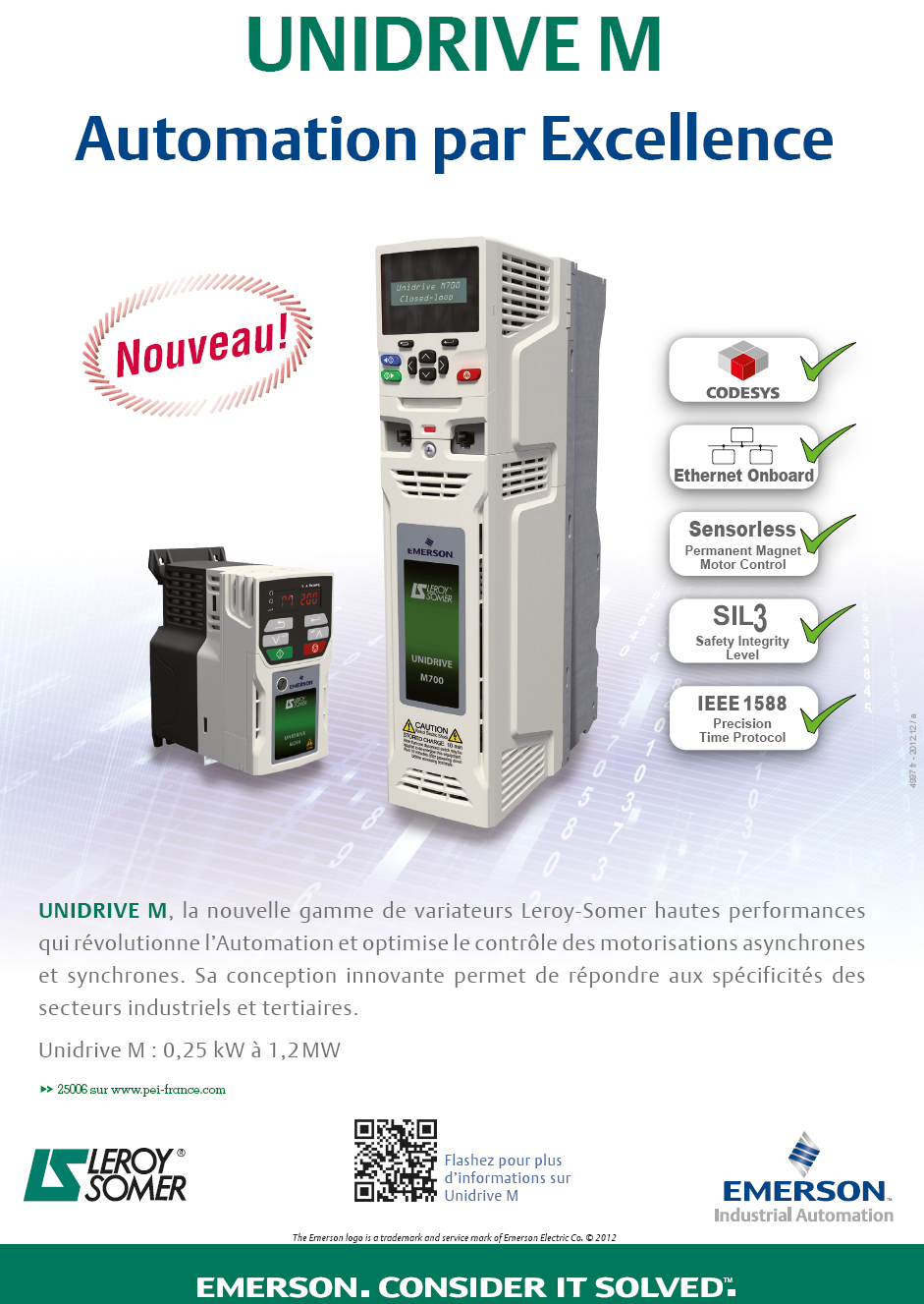 UNIDRIVE M, automation par excellence