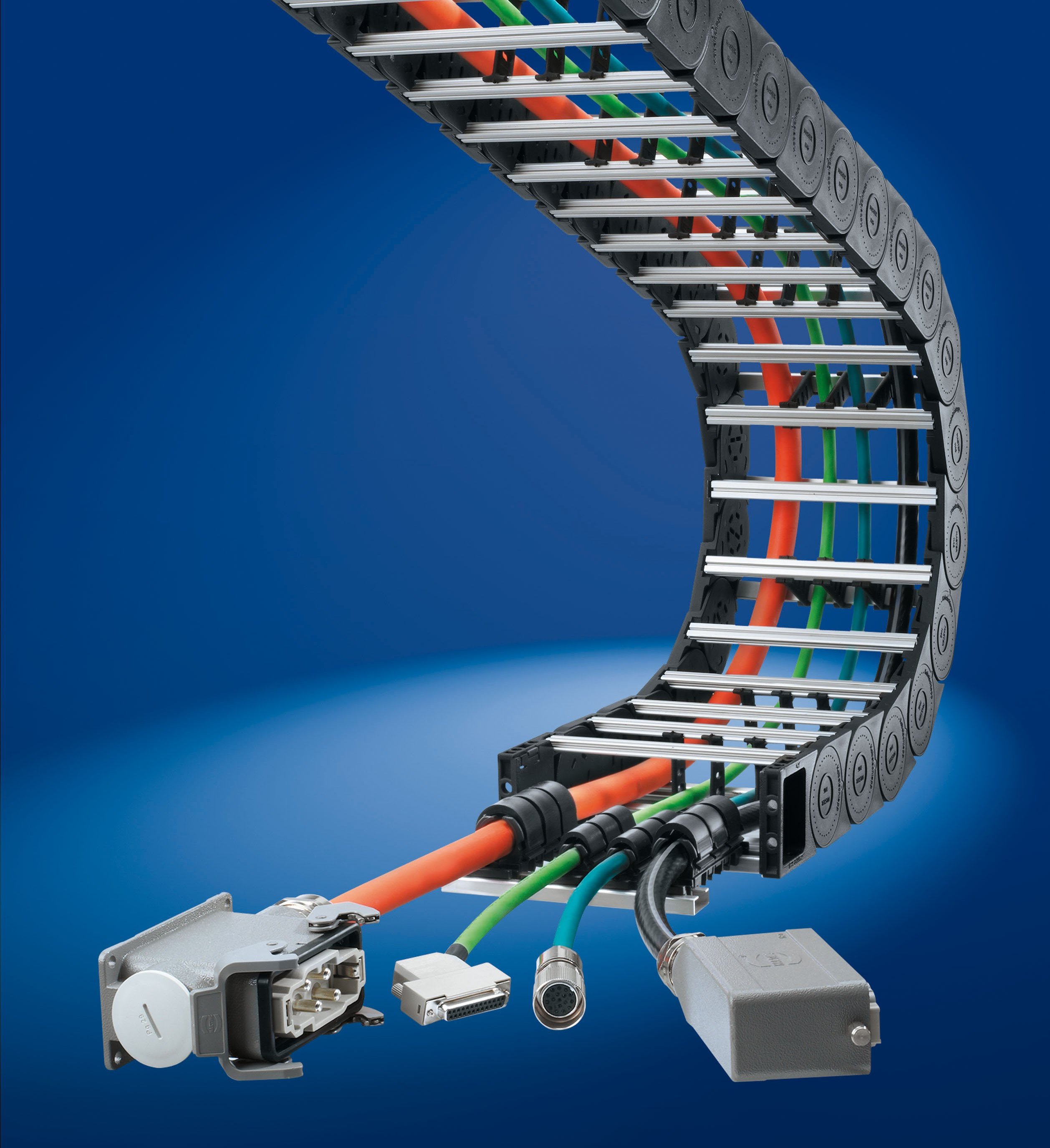 Ensemble chaîne porte-câbles