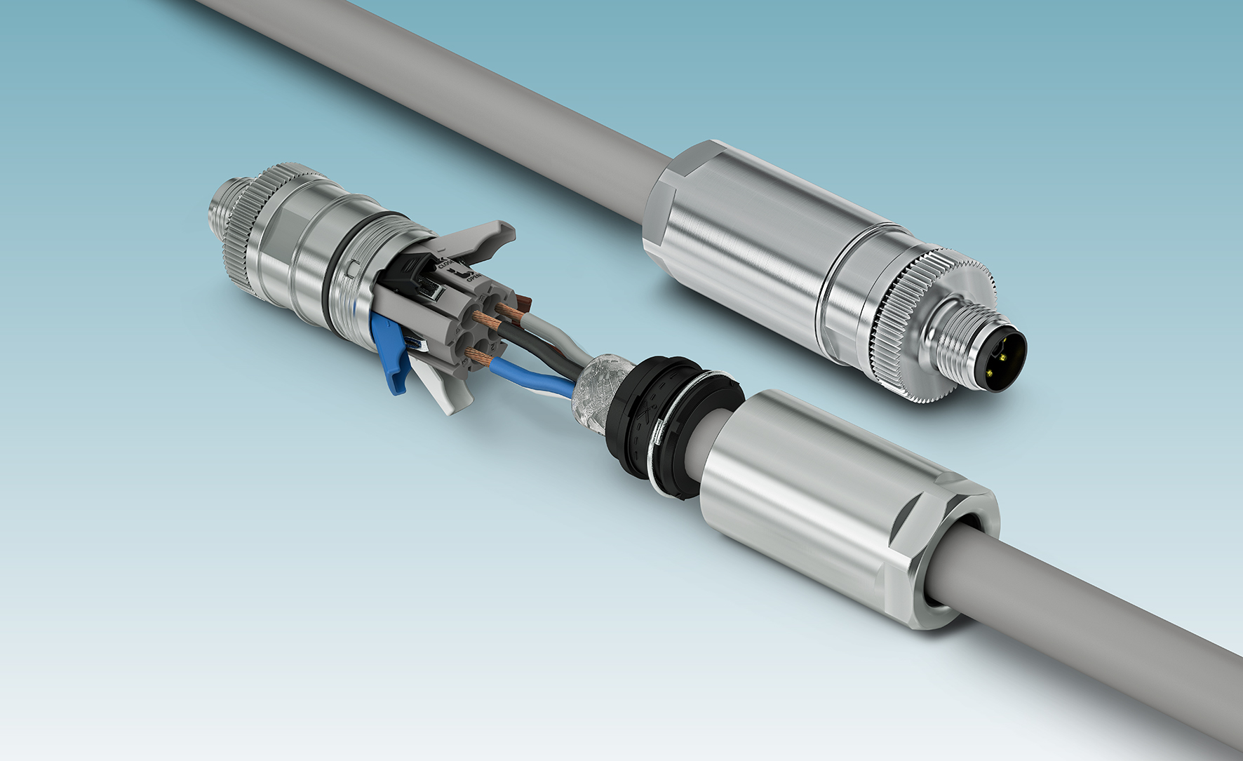 Câblage sans outil des connecteurs M12 Power