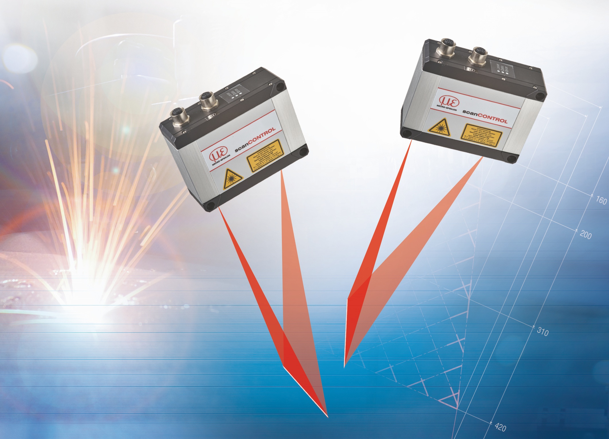 Scanner laser pour les grandes plages de mesure