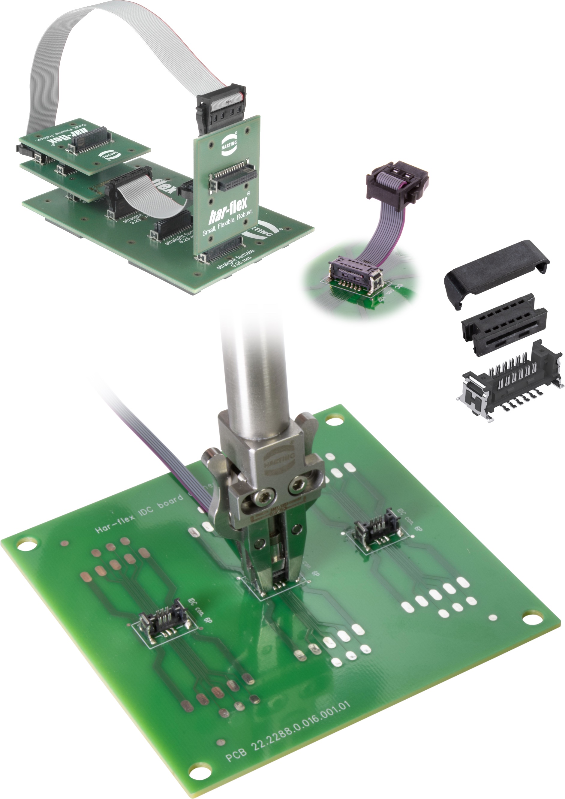 Connecteur sur carte pour une connexion de nappe sur circuit imprimé