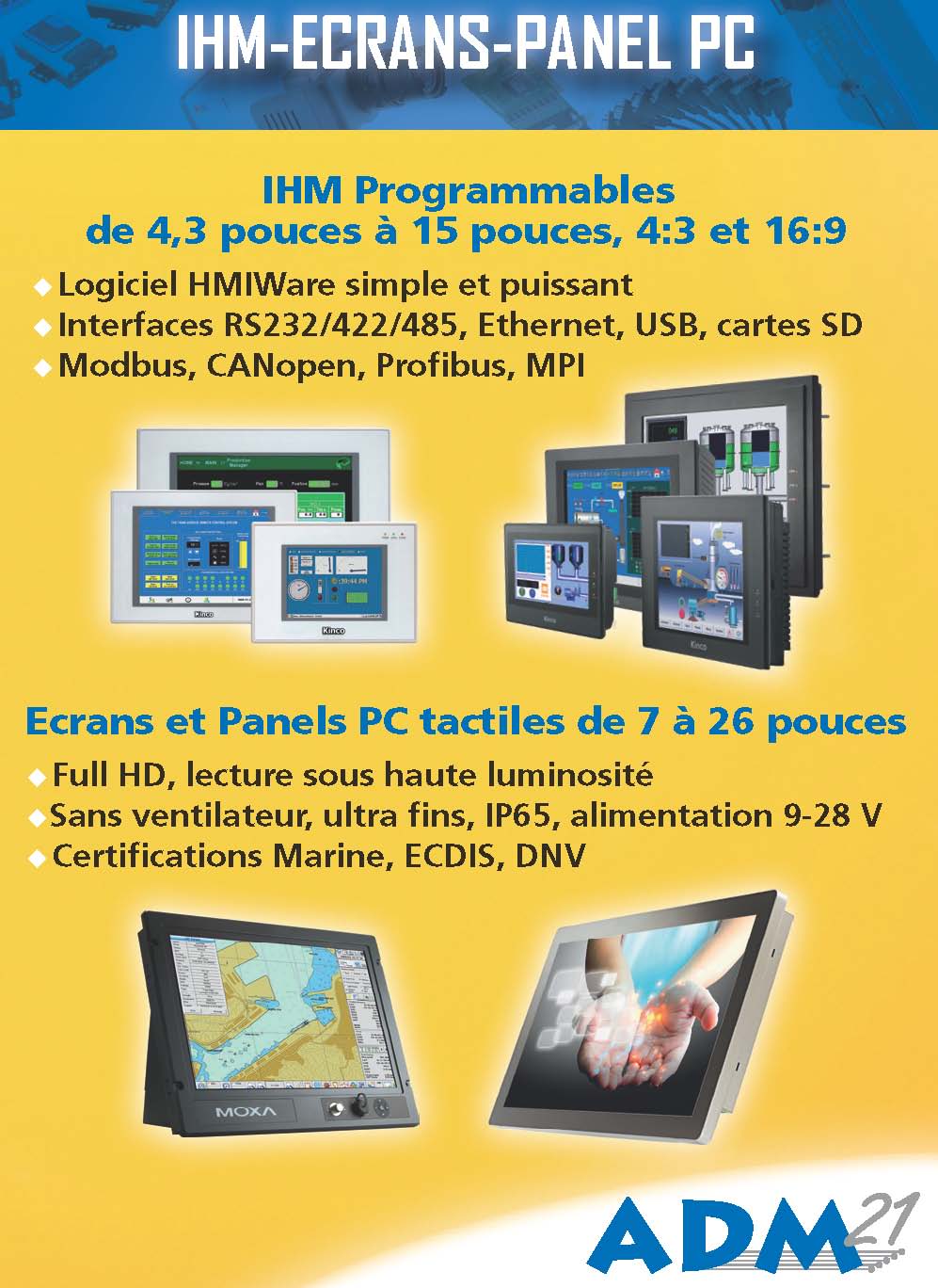 IHM, écrans et panel PC