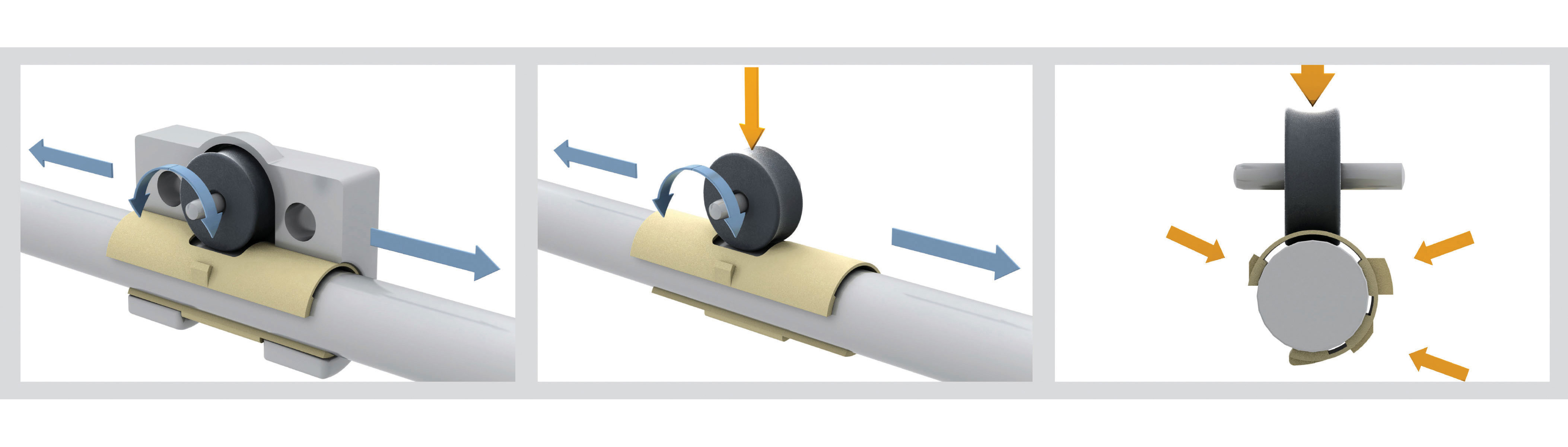 Guidage linéaire hybride combine roulement et glissement