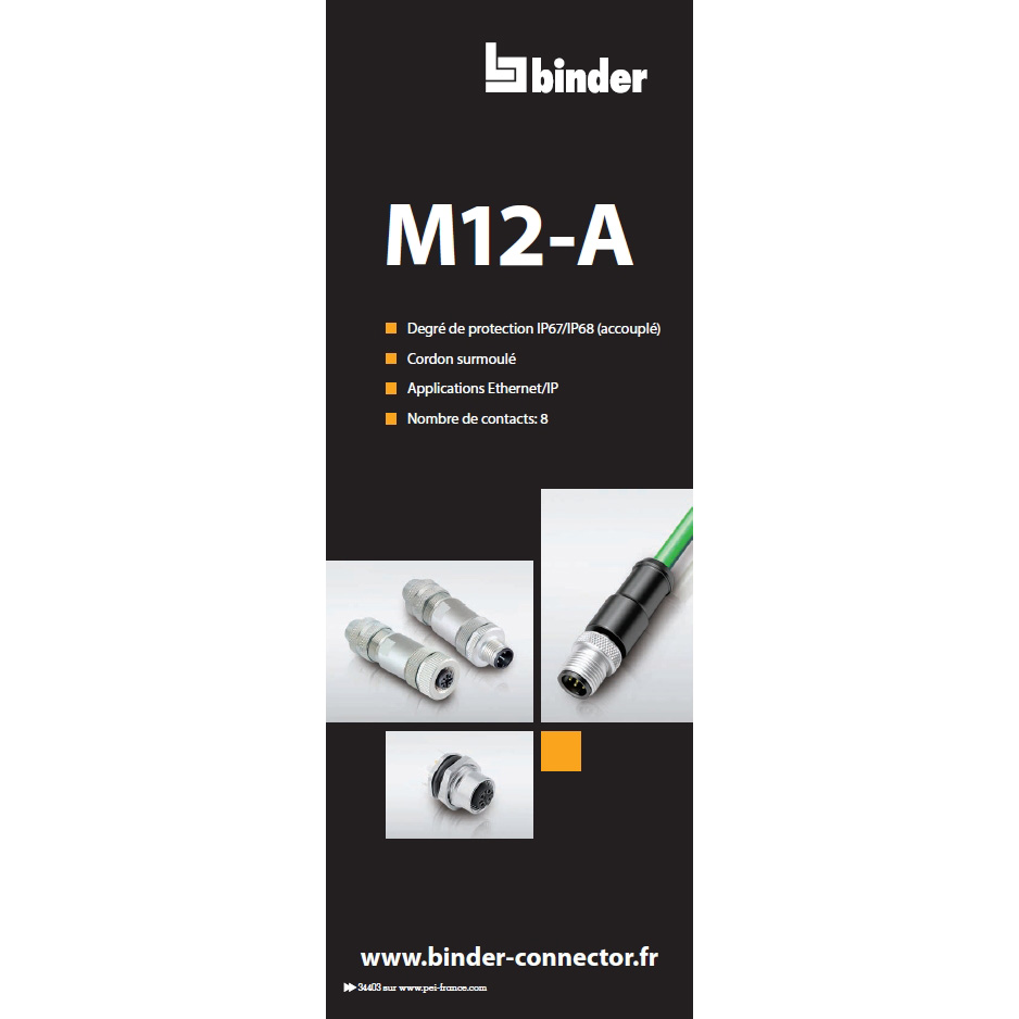 Connecteurs M12-A 8 contacts de Binder