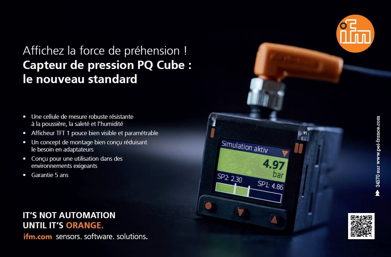 Capteur de pression PQ Cube de IFM