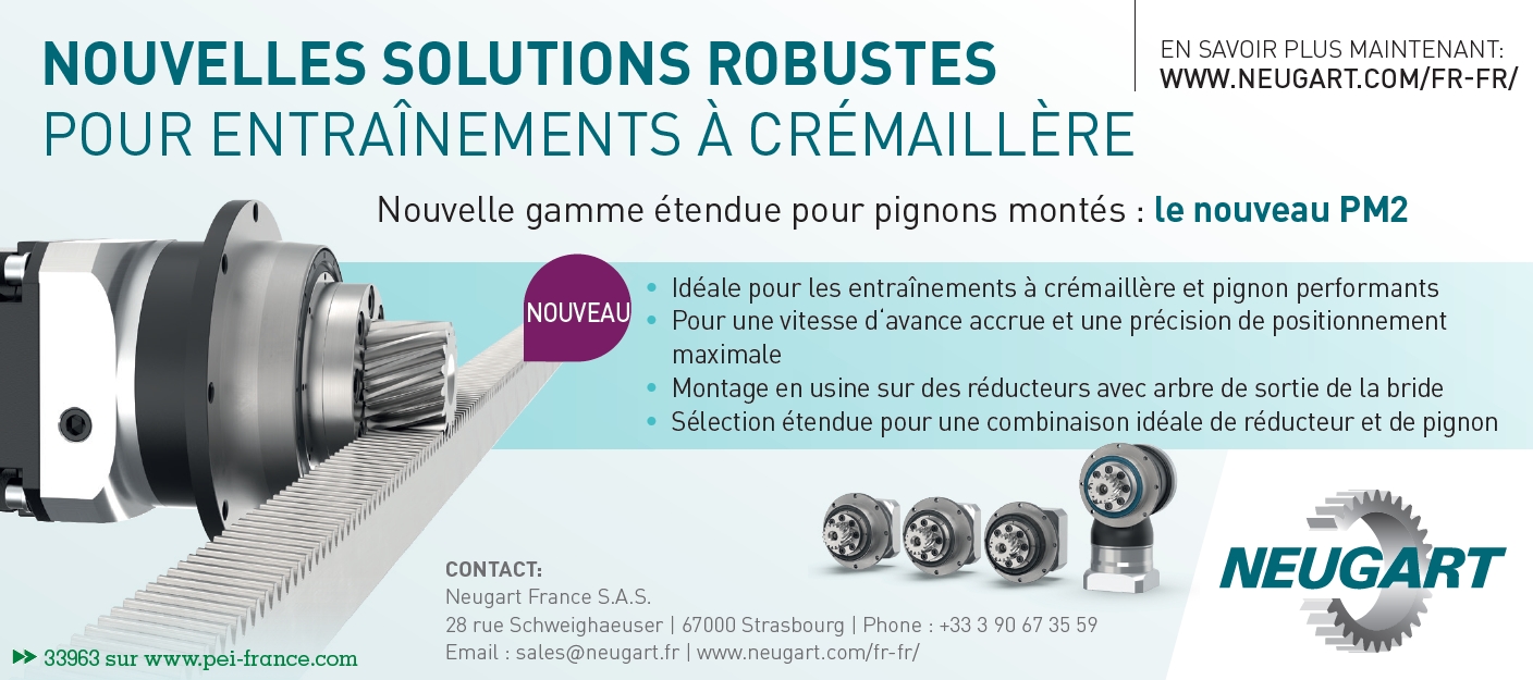 Solutions robustes de Neugart pour entraînements à crémaillère